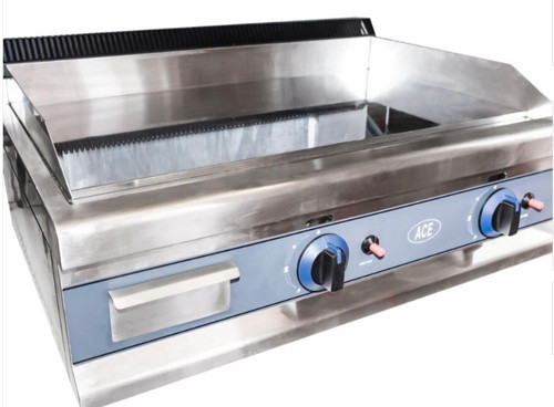 ACE 75cm 2 Burner Gas Griddle CHROME | elhascatering