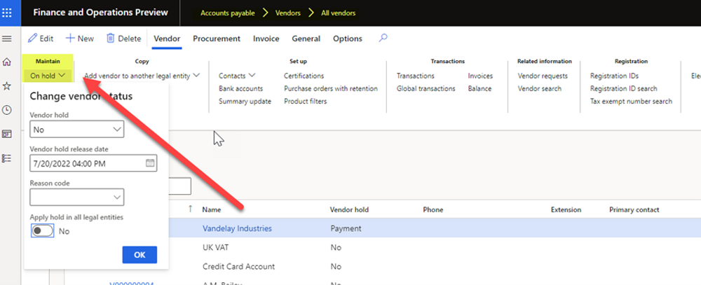 How to put a vendor on hold, invoice on hold, change vendor bank, or ...