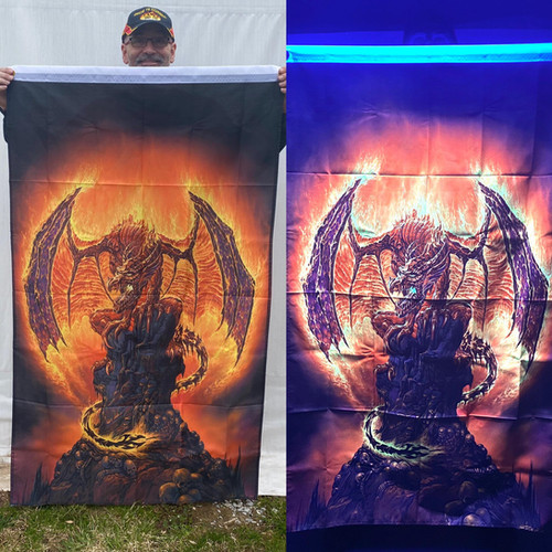 Ignis Rex Harbinger of Fire Black Light Reactive Banner | Art of Ed ...