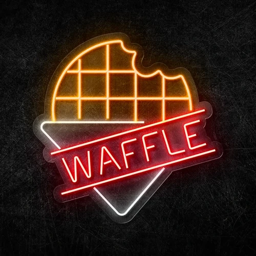 Waffle Neon LED Tabela | Neon Pleksi