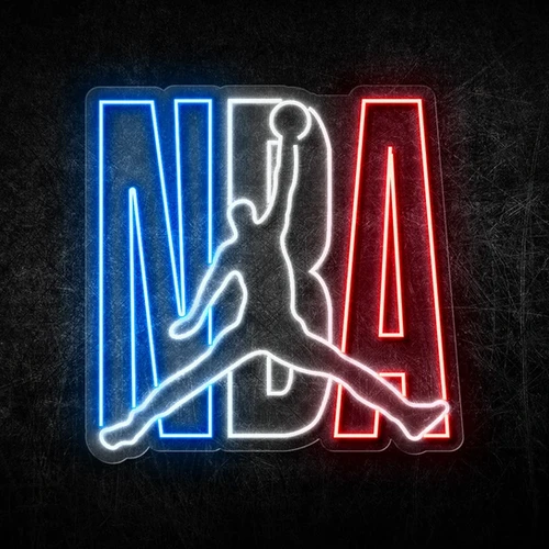 NBA Logo Neon LED Tabela 60x60 cm | Neon Pleksi