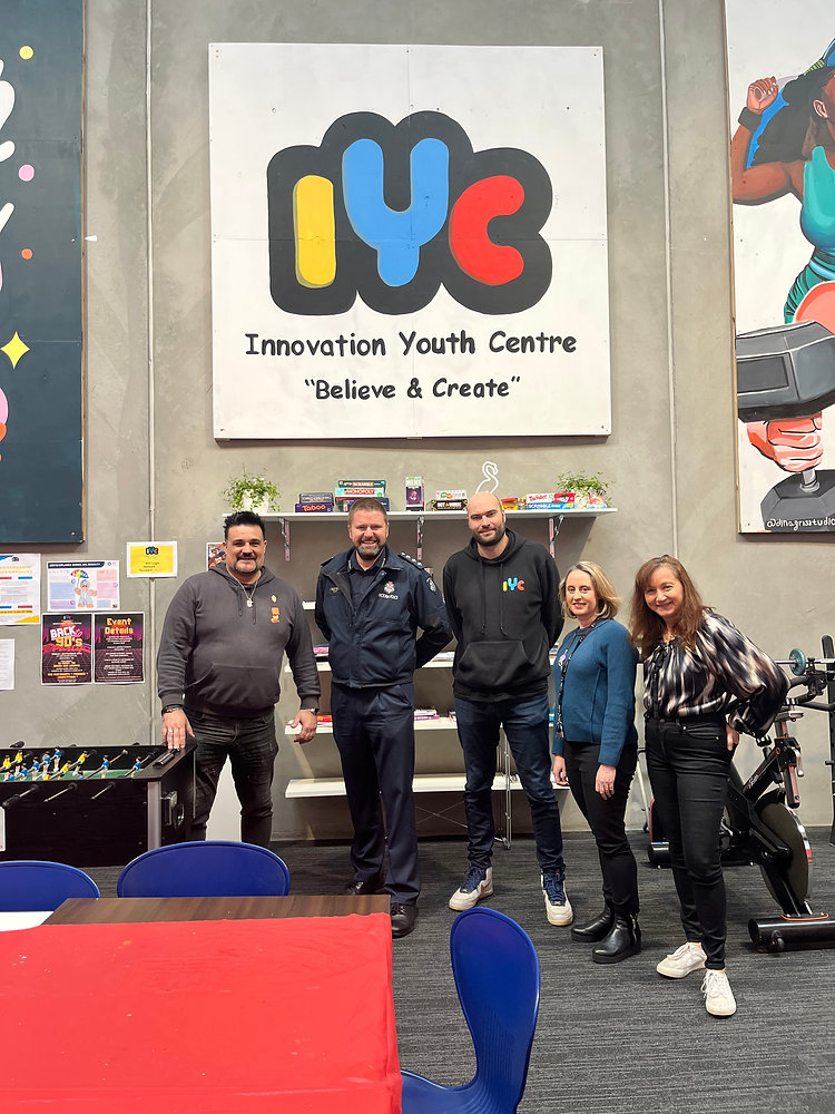 Vic Pol and IYC meeting with top local area cop to help young people.