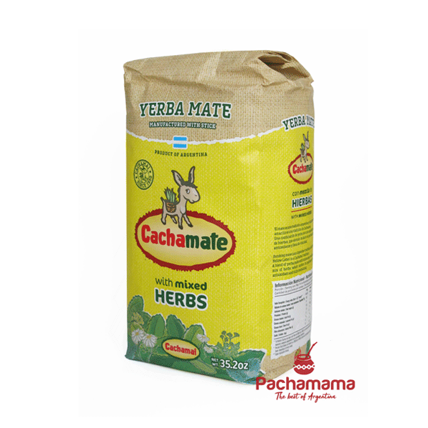 Yerba mate Cachamate herbs, yellow 1 Kg | Pachamama LatinStore
