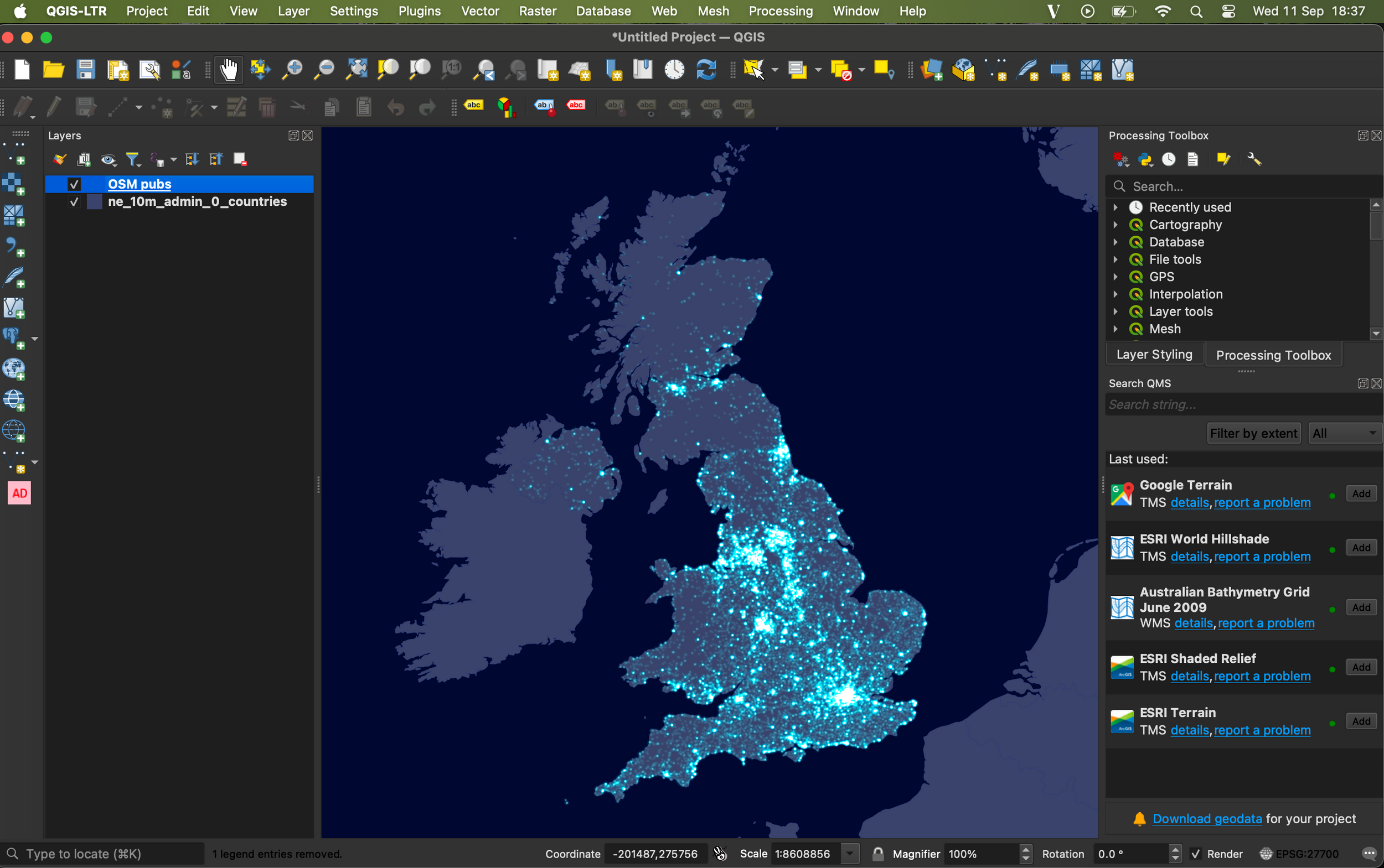 How to make a firefly map with QGIS