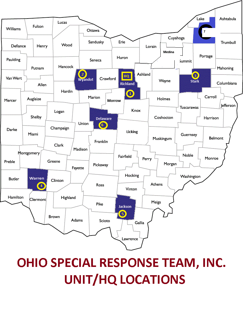 UNIT LOCATIONS | OSRT - Ohio Special Response Team