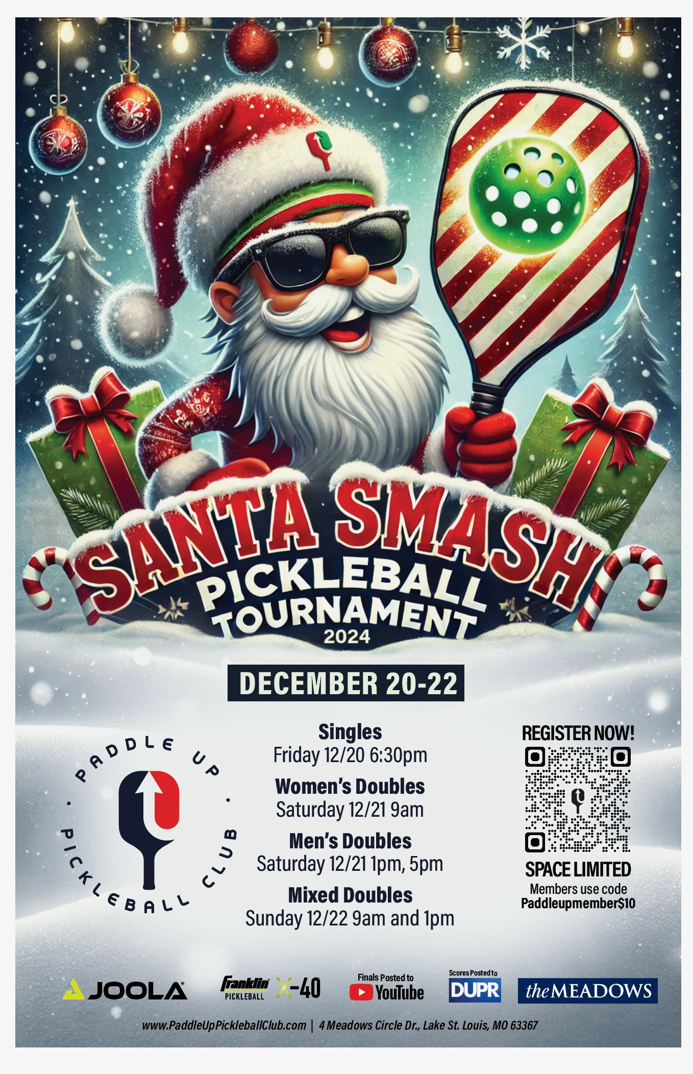 Santa Smash Pickleball Tournament! - Dec 20-22 | Paddle Up
