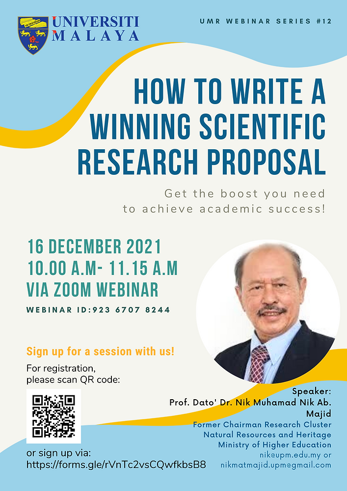 UMResearch Webinar #12: How to Write a Winning Scientific Research Proposal