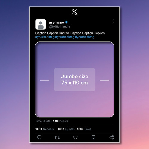 X (former Twitter) Frame Cut Out Photo Prop - JUMBO | rspd