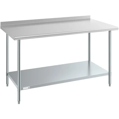 Nordsteel 60” x 30” NSF Stainless Steel Work Table with 4" Backsplash ...