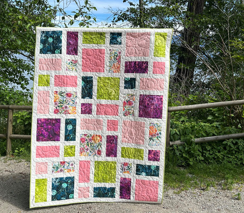 Squared Away Quilt Pattern Throw Size | Quilter'sDreamFabric