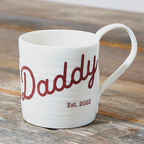 Personalised Dad Mug Gift - Hand Thrown Extra Large Porcelain Cup for Daddy