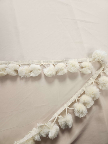 Large Pom Pom Trim Cream | FAB FABRICS