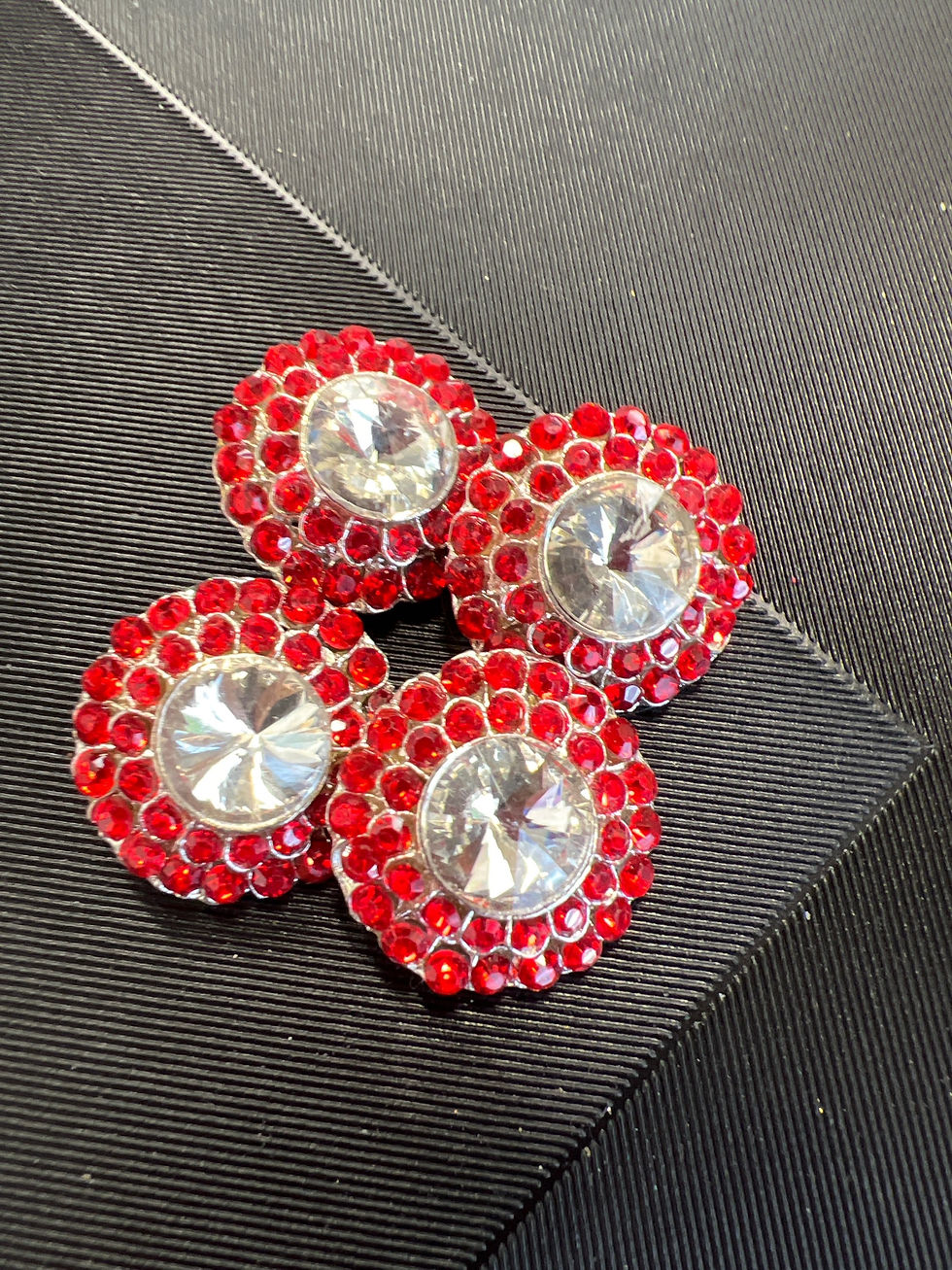 Designer Ruby Rose Diamante Button 20mm | FAB FABRICS