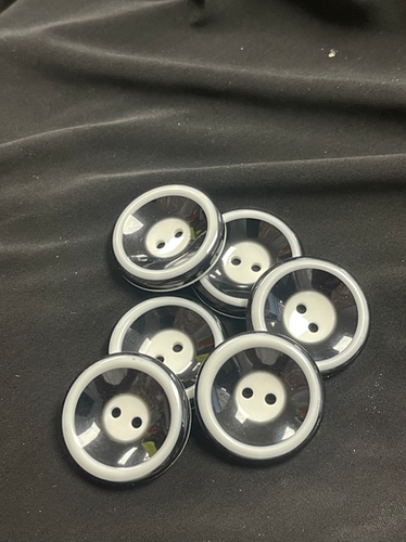 Black & White Summer hat Button 30mm | FAB FABRICS