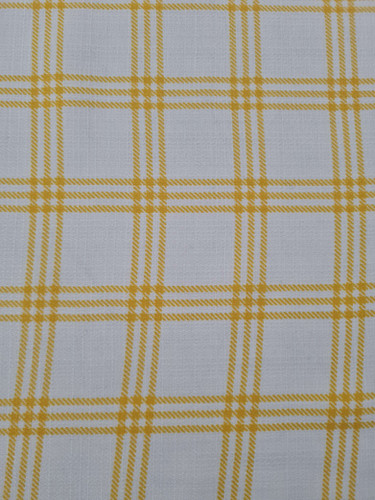 Linen Look Crosshatch Twill Yellow/White | FAB FABRICS