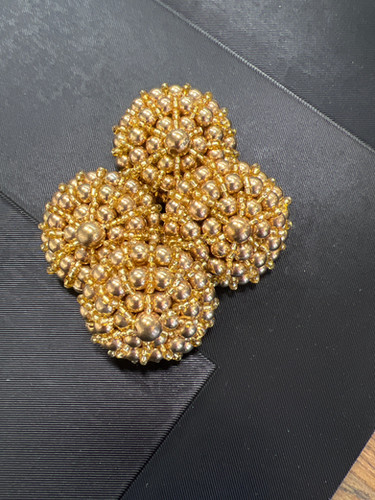 Designer Gold Pearl Button 35mm | FAB FABRICS