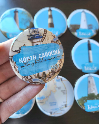 North Carolina Lighthouses Circle Magnet Set | Magnet Mingle