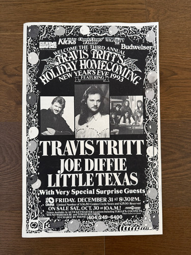 Travis Tritt/ Little Texas/ Joe Diffie 1993 New Years Poster | Brady Seals