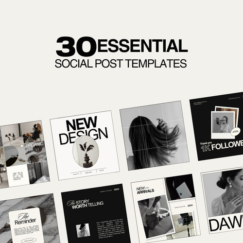 30+ Social Media Post Templates | Studio Mikalli