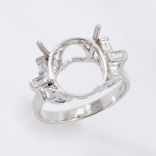 Split Shank Baguette Diamond Engagement Ring Setting | SVS Fine Jewelry