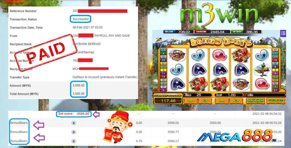 Bonus Bear | slot game | Mega888