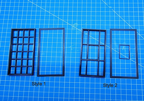 1/24 or 1/10 Scale 2" x 3.8" Windows For Garage or House Dioramas (2 ...
