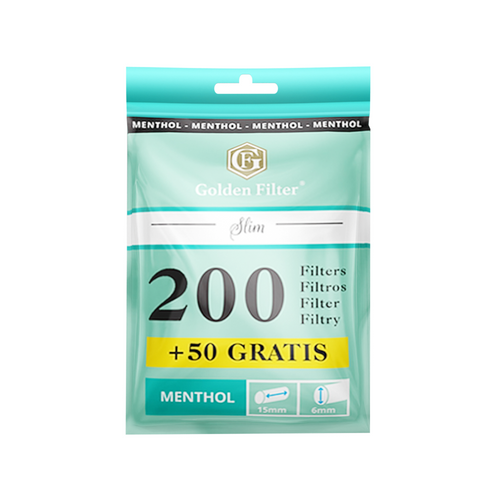 Filtros Menthol Golden Filter 250 unid | lamano-world