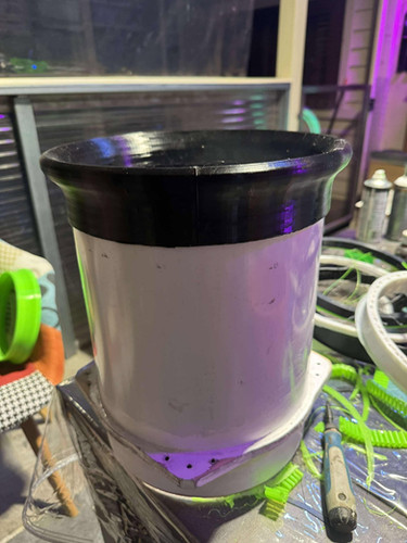 Black 3D printed 11 inch Flared Port for 8 inch Pipe Ratio 1.1 | ACW