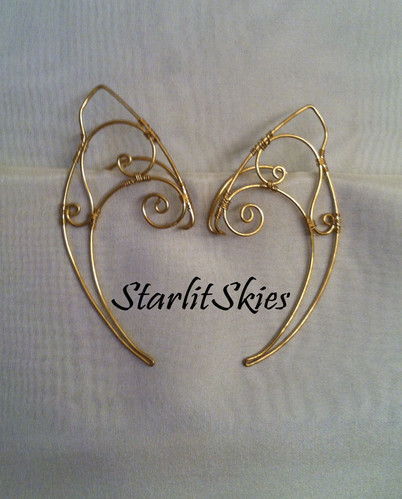 Simple Brass Wire Elf Ears | Starlit Skies