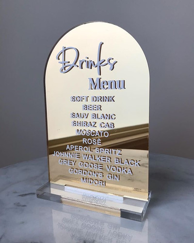 Acrylic Menus | LUXE Designs &Events
