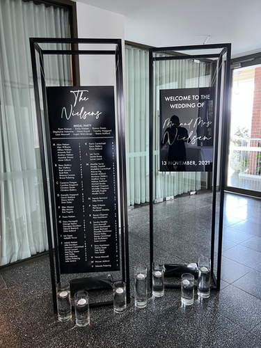 Black Stand Seating Chart | LUXE Designs &Events