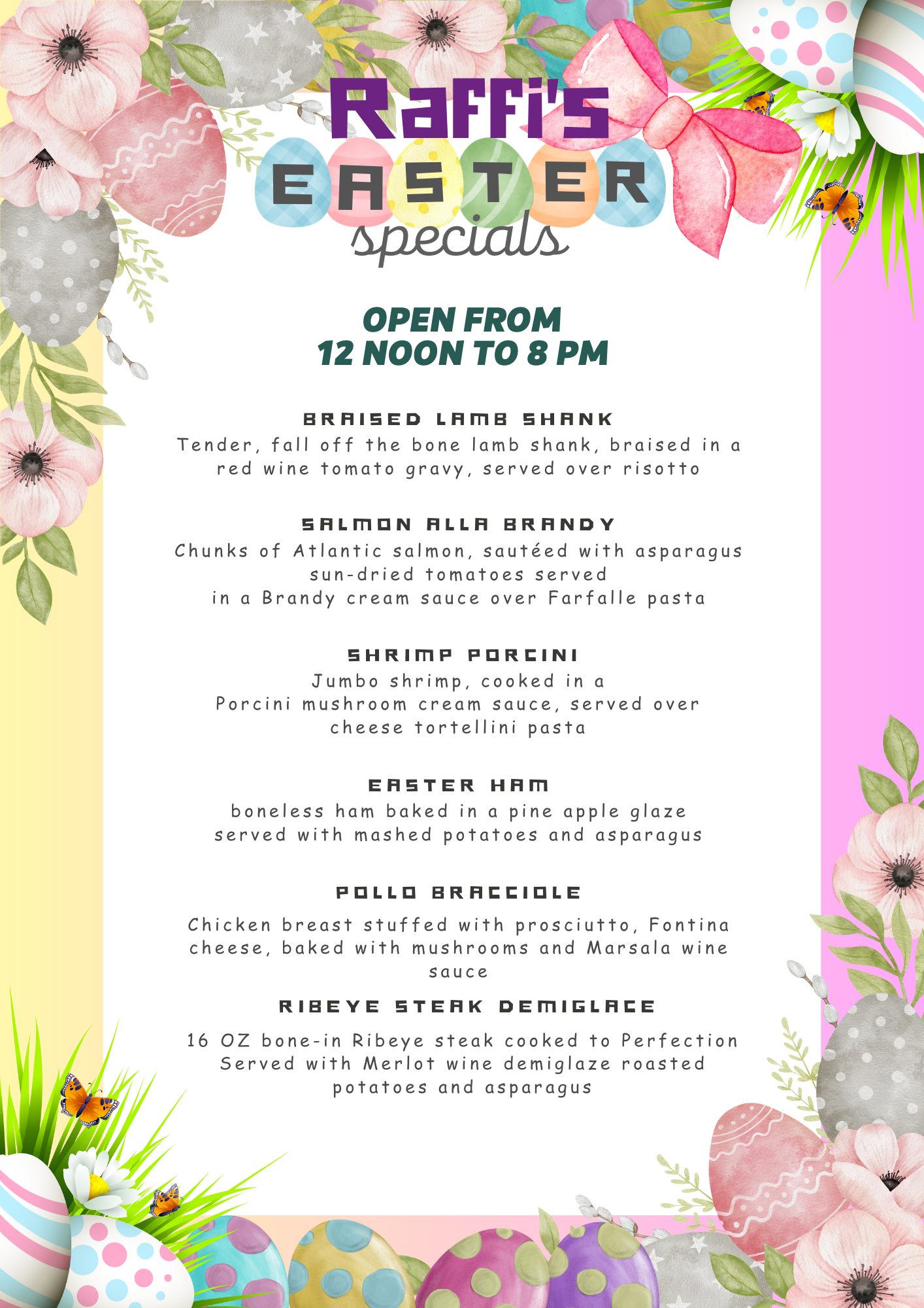 Easter Specials | Raffis Locale