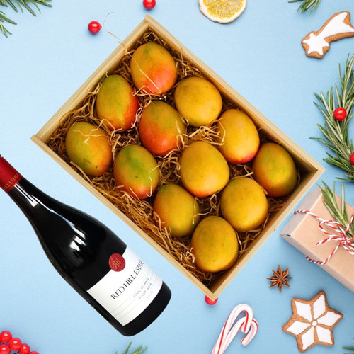 Premium Mango Delight and Wine | Fruit Hampers