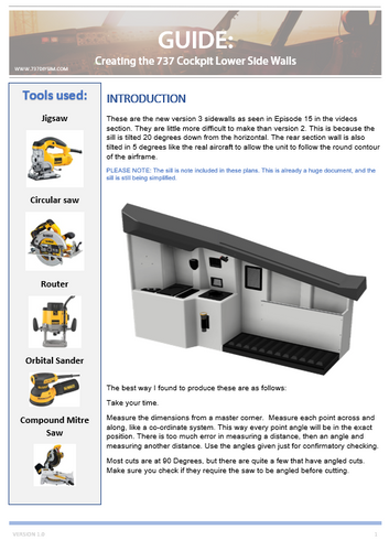 The complete 737Cockpit side wall assy Plans & Guide | 737DIYSIM