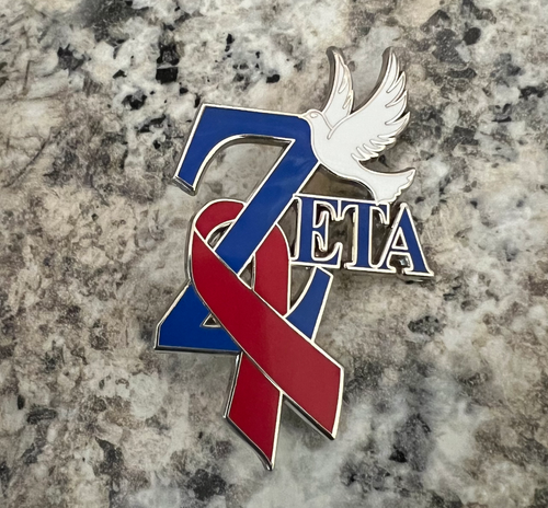 Zeta Heart Awareness Pin | ilovegreekstuff