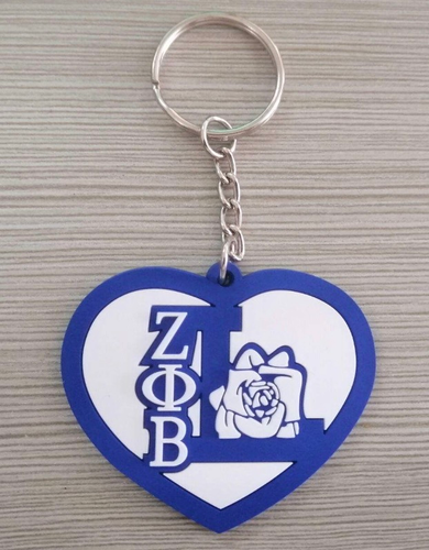 Zeta Life Member Heart Keychain | ilovegreekstuff