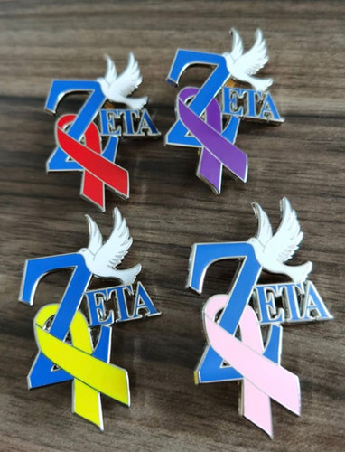 Zeta Ribbon Pins | ilovegreekstuff
