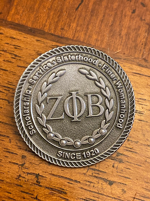 Zeta Antique Silver Executive Lapel Pin | ilovegreekstuff