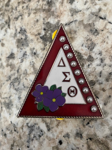 Delta 2 inch Pyramid Lapel Pin | ilovegreekstuff