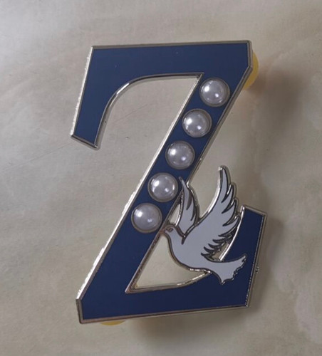 Zeta 2inch Z with Dove Lapel Pin | ilovegreekstuff