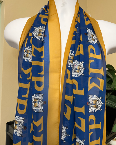 SGRho Shield and Letter Scarf (64x17) | ilovegreekstuff