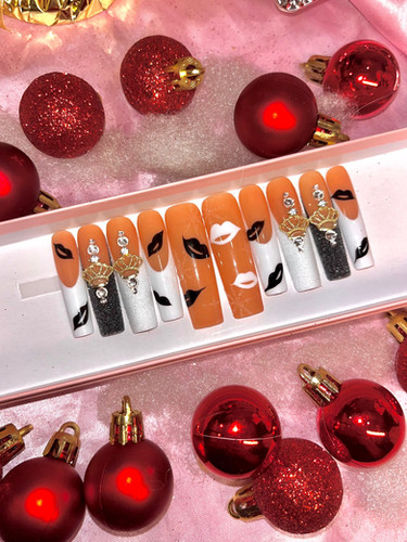 XL Tiara Square Press Ons Made to Order | Artemis Cosmeticos