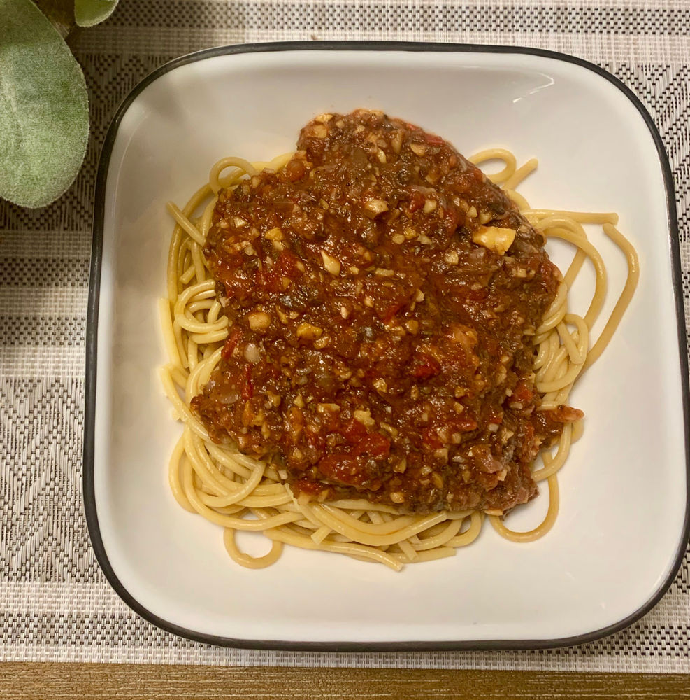 ATK Meatless "Meat" Sauce with Chickpeas and Mushrooms