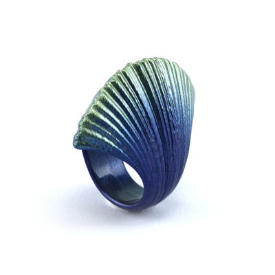 Blue-Green Wrinkle Ring | danabloom