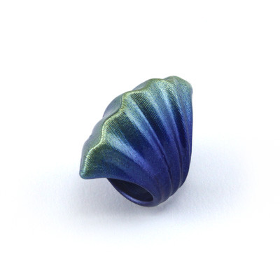Blue-Light Green Wave Ring | danabloom