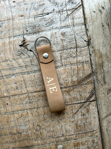 Double Loop Personalised Leather Key Ring | Mysite