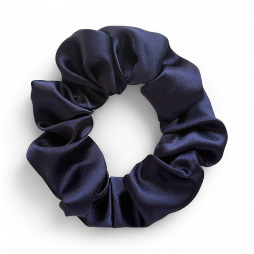 Navy Satin Standard Scrunchie | Phunki