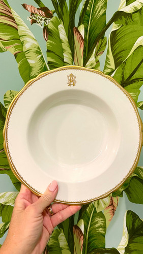 Monogrammed dinner bowls | Regency Revival