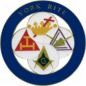DIE CAST AUTO EMBLEM-YORK RITE | Noble Regalia Co.