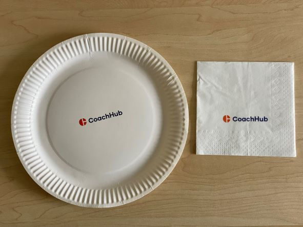 branded paper plates and napkin